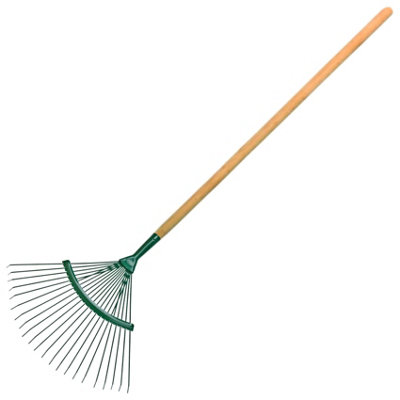 Garden Rake - 42 cm / 18 Tine Wide Rake with 120cm Long Handle ...
