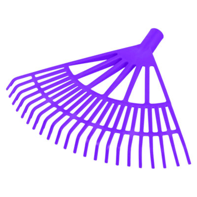 Garden Rake - 45cm / 22 Tine Wide Rake Head - Lightweight, Durable Leaf ...