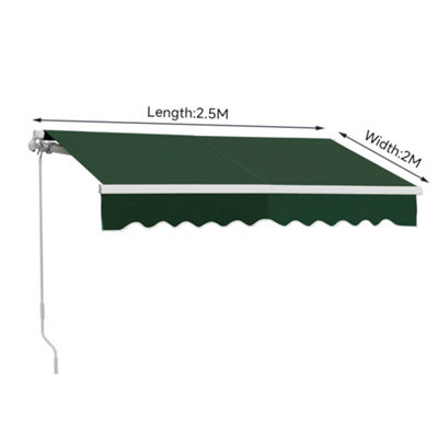 Garden Retractable Awning Patio Canopy Awning Manual Door Awning ...