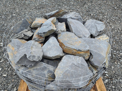 Garden Rockery / Pond Edging Stones -Welsh Slate 200-300mm
