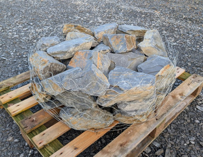 Garden Rockery / Pond Edging Stones -Welsh Slate 200-300mm