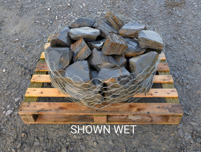 Garden Rockery / Pond Edging Stones -Welsh Slate 200-300mm