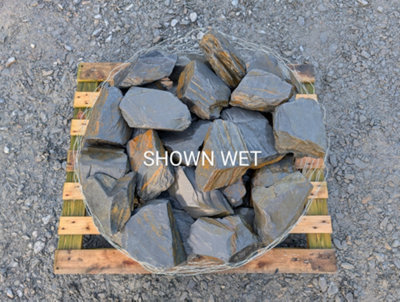 Garden Rockery / Pond Edging Stones -Welsh Slate 200-300mm