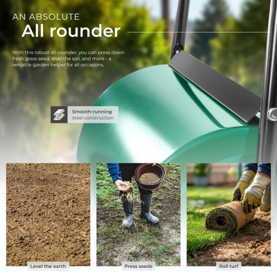 Garden Roller - for lawn levelling, 60 cm wide, 31 cm diameter, padded ...