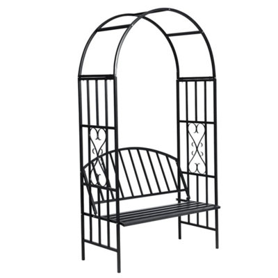 Garden Rose Arch with Bench Outdoor Seater Furniture