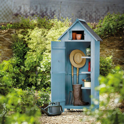 Garden Sentry Shed - Compact Tall Outdoor Wooden Tool Storage Unit ...