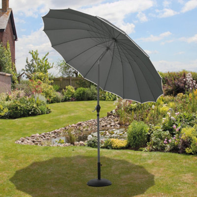 Garden Shanghai 2.7m Dark Grey Oriental Parasol