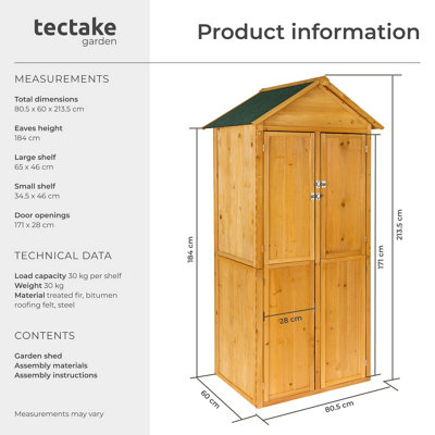 Garden Shed with Pitch Roof - impregnated wood, Bitumen roofing felt ...