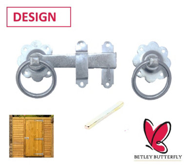 Garden Side Gate Fixing Kit 3x 10" T Hinges Ring Latch Brenton Bolt Set ...