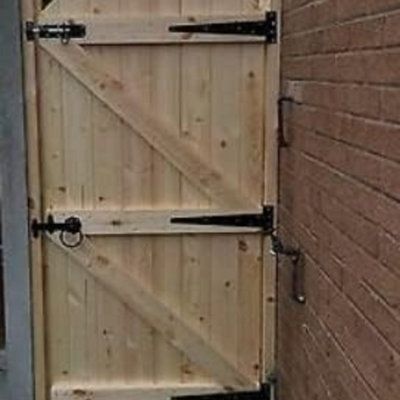 Garden Side Gate Fixing Kit 3x 16" T Hinges Ring Latch Brenton Bolt Set ...