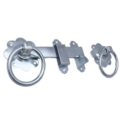 Garden Side Gate Fixing Kit 3x 8" T Hinges Ring Latch Brenton Bolt Set ZINC