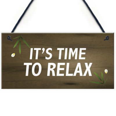 Garden Sign For Outdoor Time To Relax Novelty Hot Tub Sign Funny Home ...