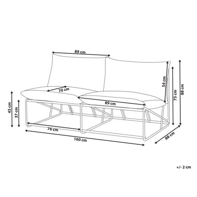 Garden Sofa 2 Seater PICO Metal Green