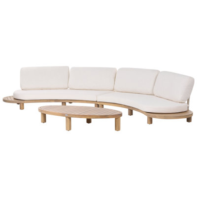 Garden Sofa with Table 4 Seater NUMANA Off-White Acacia Wood
