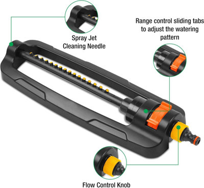 Garden Sprayer Sprinklers for Lawns Garden Bar with 16 Durable Nozzles ...