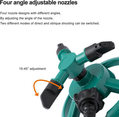 GARDEN SPRINKLER ADJUSTABLE 360 DEGREE ROTATION LAWN SPRINKLER LARGE ...