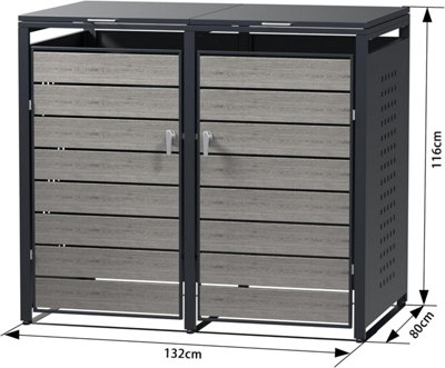 Garden Store Direct Modern Wheelie Bin Storage - Lockable, Soft-Close ...