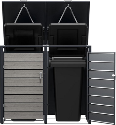Garden Store Direct Modern Wheelie Bin Storage - Lockable, Soft-Close ...