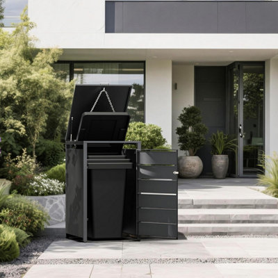 Garden Store Direct Modern Wheelie Bin Storage - Lockable, Soft-Close ...