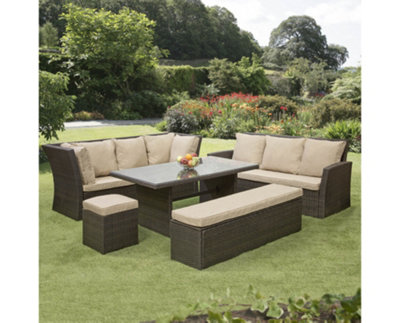 Garden Store Direct Nevada 10 Seat Rattan Multi Corner Sofa Set - Brown
