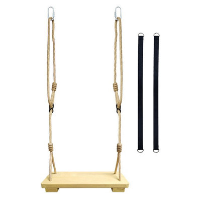 Garden Swing Games Tree Swing Wooden Seat Adjustable Weatherproof Ropes ...
