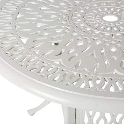 Garden Table Metal White ANCONA