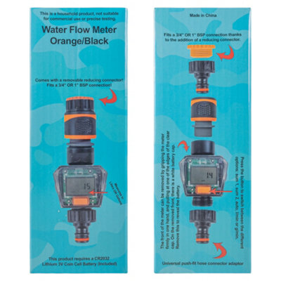 Garden tap water meter,measures up to 1000l before reset,universal hose ...