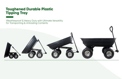 Garden TIPPING Cart Dump Truck with Heavy Duty Tipping Barrow and 4 All ...