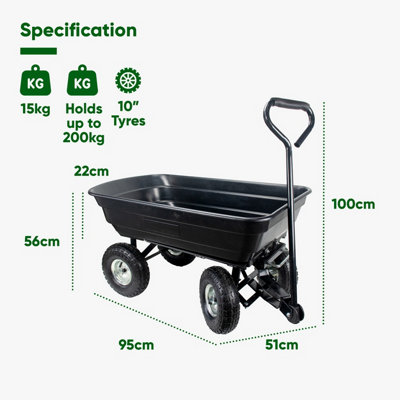 Garden TIPPING Cart Dump Truck with Heavy Duty Tipping Barrow and 4 All ...