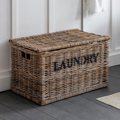 Garden Trading Bembridge Dark & Light Laundry Chest Basket Hamper ...