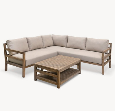 Garden Trading Sandridge Corner Sofa Set Outdoor Furniture & Coffee Table
