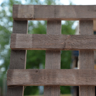 Garden Trellis Panel 6' x 6' Brown Treated 4 Inch Hole