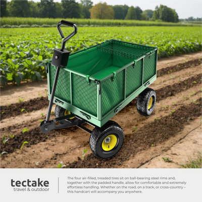 Garden Trolley - foldable side walls, shelf, padded handle, 550 kg load ...