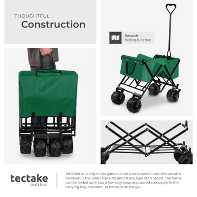 Garden Trolley - foldable with wide wheels, 2 pockets, transport bad ...