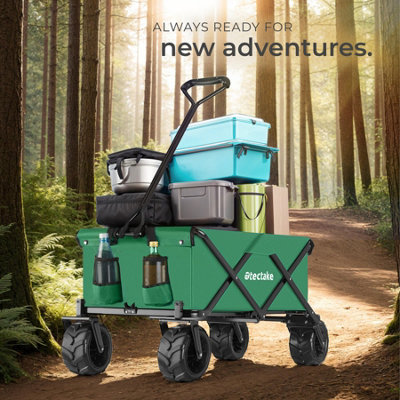 Garden Trolley - foldable with wide wheels, 2 pockets, transport bad ...