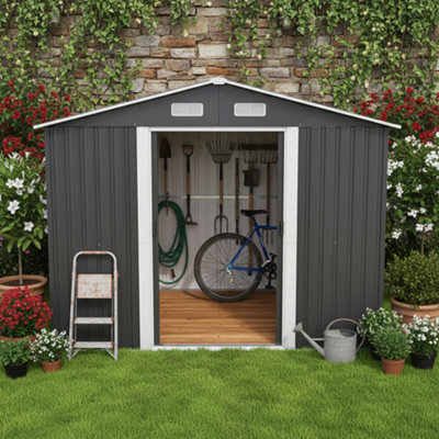Garden Universe Metal Garden Shed, Storage Shed 8' x 8' Apex Roof ...