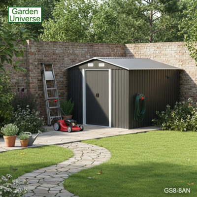 Garden Universe Metal Garden Shed, Storage Shed 8' x 8' Apex Roof ...