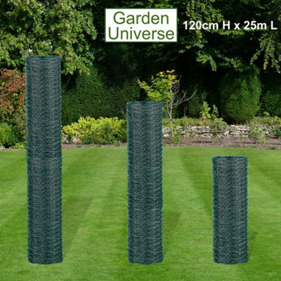 Garden Universe PVC Coated Chicken Wire H 120cm x L 25m 25mm Hole Size ...