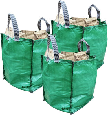 Garden Waste Bags with Handles (Pack of 3) 120 Litres Heavy Duty with ...