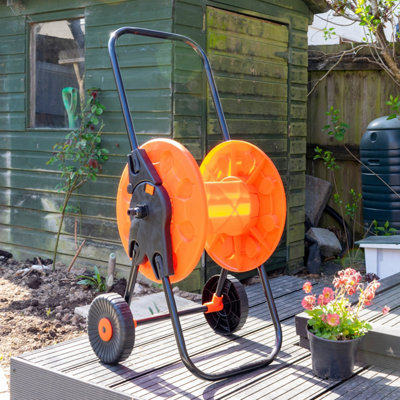 Garden Water Hose Reel Cart 60m- Wheeled Trolley for Easy Hose Storage
