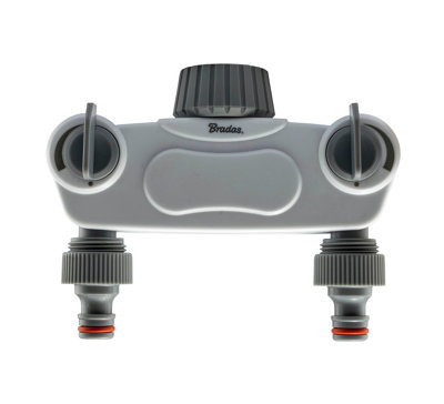 Garden watering outdoor universal tap splitter/manifold 2 flow valves ...