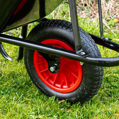 Garden Wheelbarrow - 90L / 120kg Heavy Duty Home Master Steel Wheelbarrow