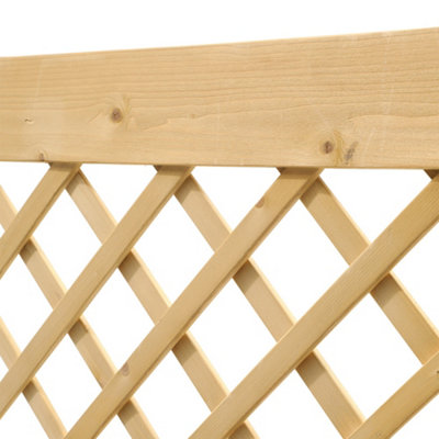 Garden Wood Gate Rhombus Gate with Latch and Hardware Kit 90 cm x 90 cm