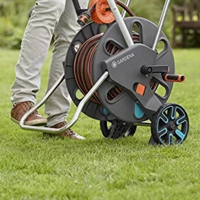 Gardena CleverRoll L Easy Hose Trolley Set with 50m (164ft) Hose, Anti ...