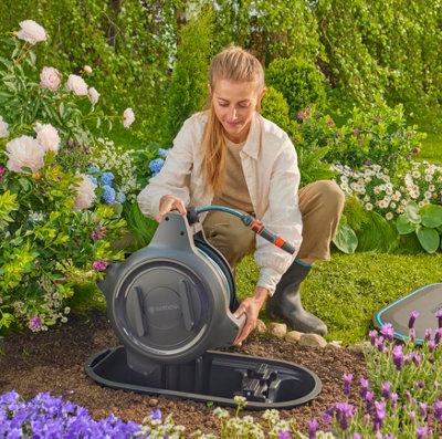 Gardena Undercover Hose Box Reel RollUp 20 Hose Pipe Garden Watering