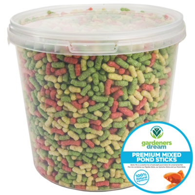 GardenersDream 1L Colourful Mixed Fish Sticks Complete Daily Pond Fish Food