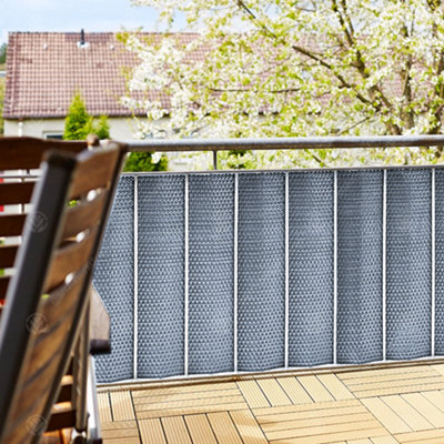 GardenersDream Light Grey 1M x 5M Rattan Privacy Screening Fence Border ...