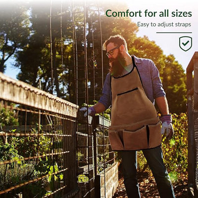 GARDENING APRON WATERPROOF APRON WITH 14 POCKETS FOR GARDENING, COOKING ...