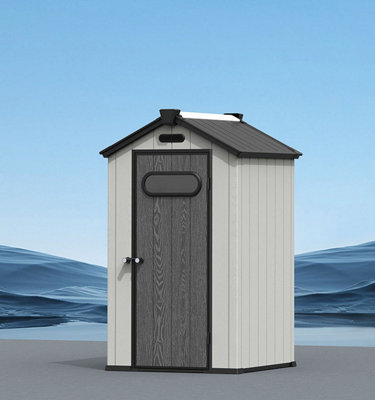 Gardenjack 4 x 6 Plastic Resin Apex Shed with Floor Gable Roof Lockable ...
