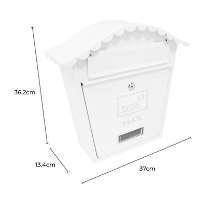 GardenKraft Classic White Wall-Mounted Letterbox